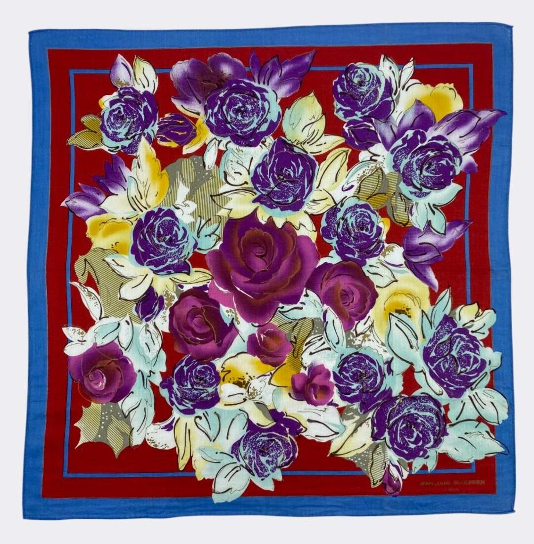 Vintage Jeans Louis Scherrer Handkerchief, Multicolor Neckerchief ...