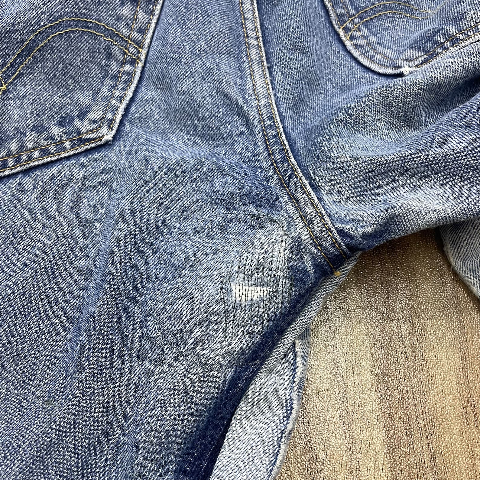 32 X 32 Vintage Levis 505 Remake Jeans, Distressed Layered Denim Pants ...