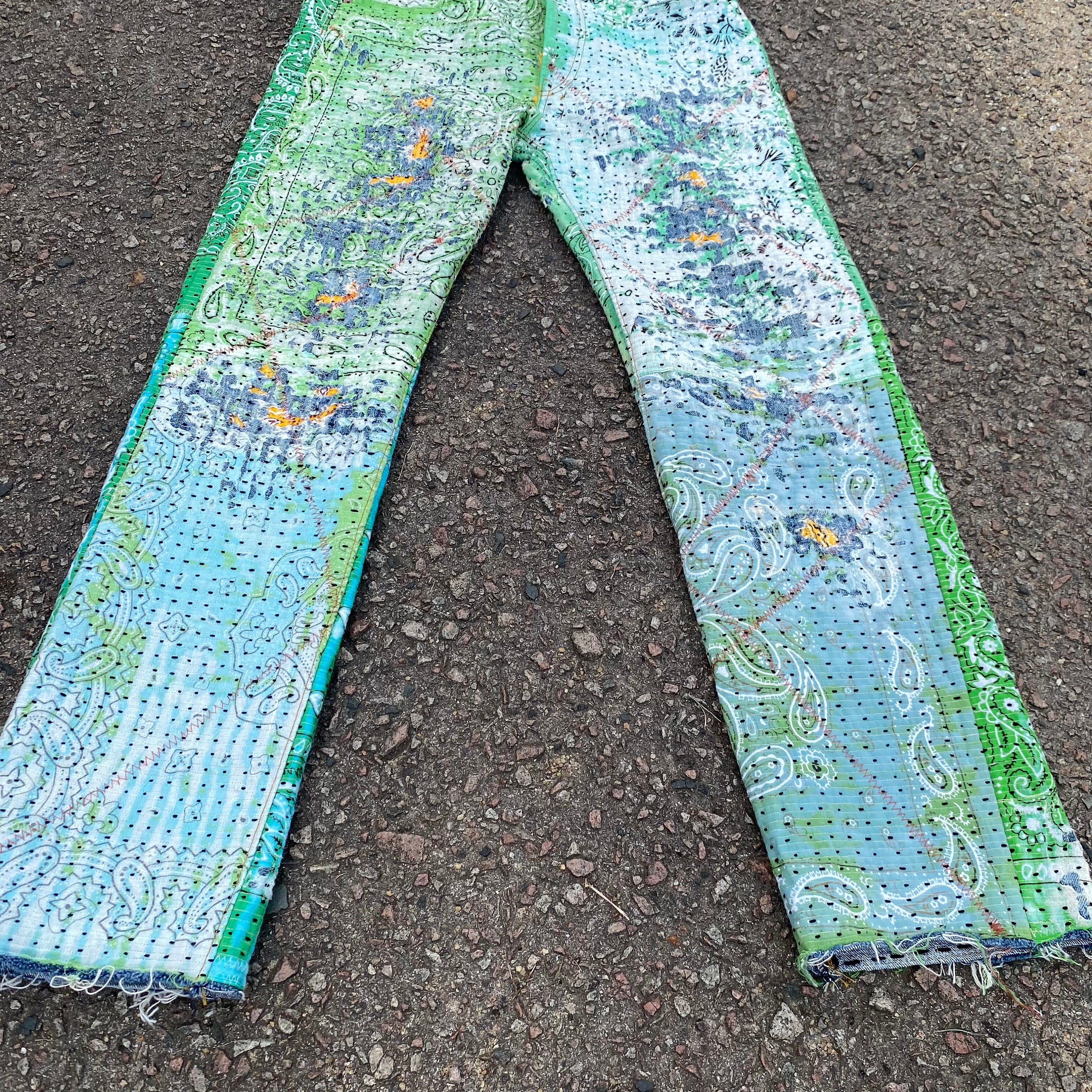 30 X 30 Vintage 90s Kapital Jeans - Sashiko Boro Paisley Remake ...