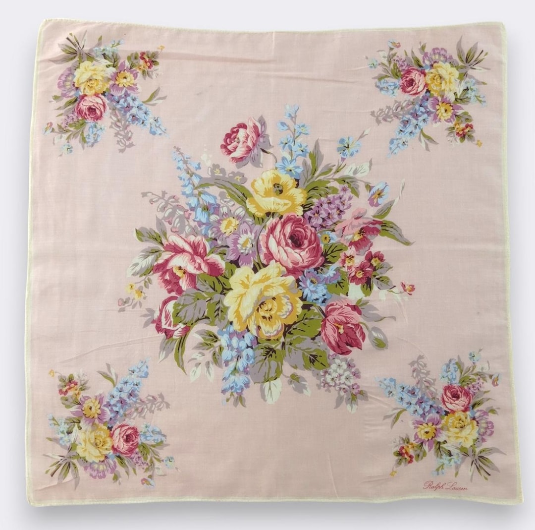 Ralph Lauren Floral Handkerchief, Authentic 90s Vintage Neckerchief ...