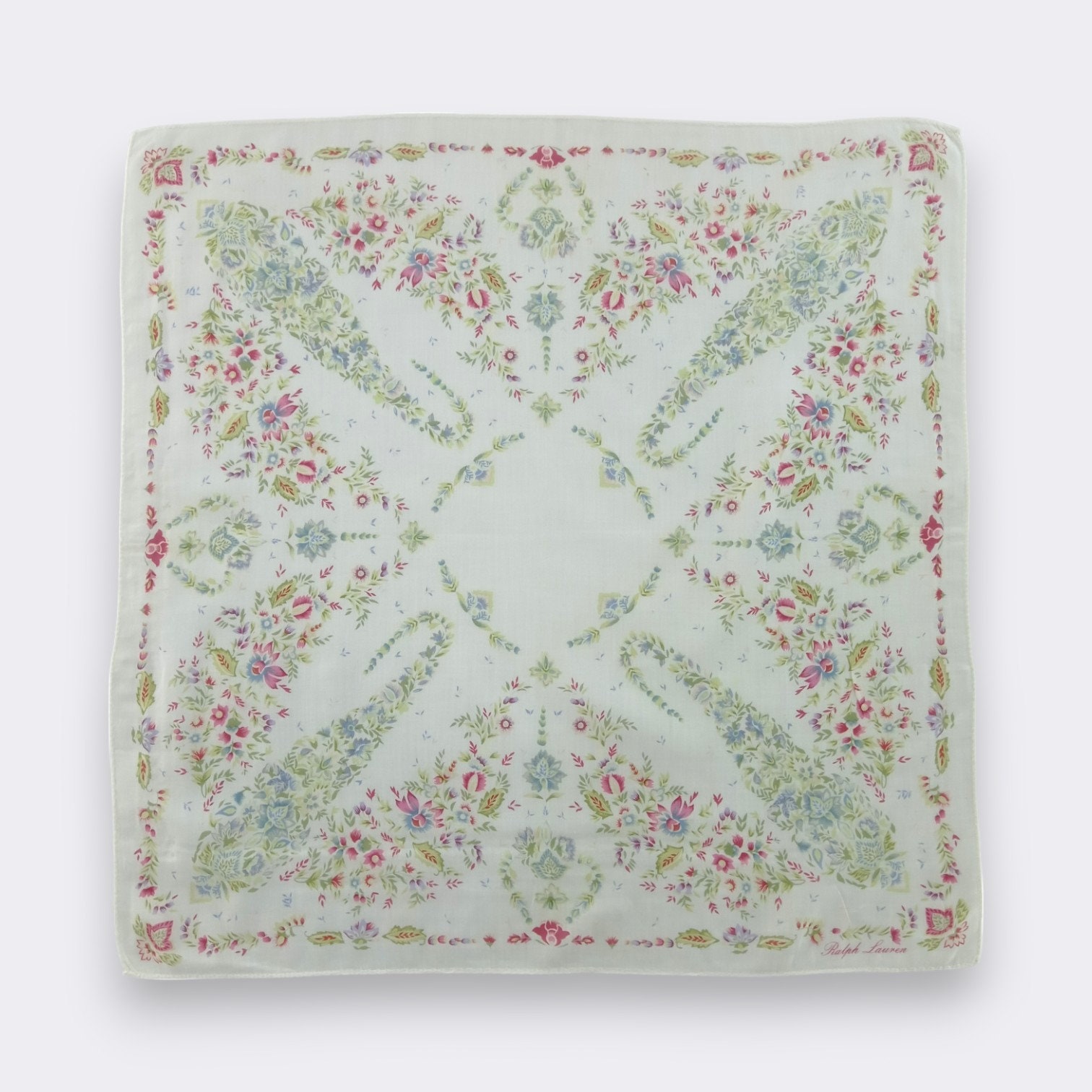Ralph Lauren Floral Handkerchief, Authentic 90s Vintage Neckerchief ...