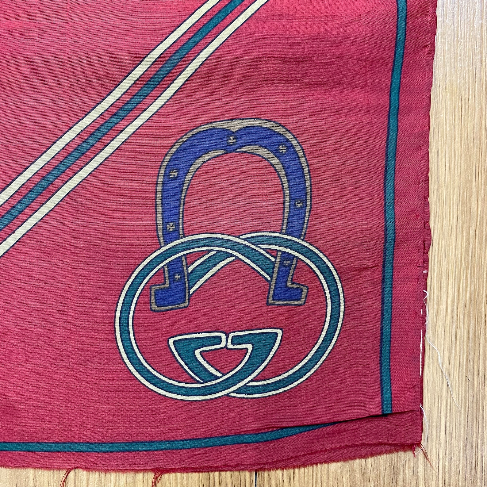 Rare 90s Vintage Gucci Silk Scarf – Red Luxurious Long Muffler ...