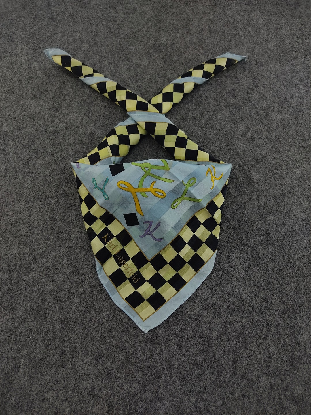 90s Authentic Vintage Karl Lagerfeld Handkerchief Neckerchief Headband ...