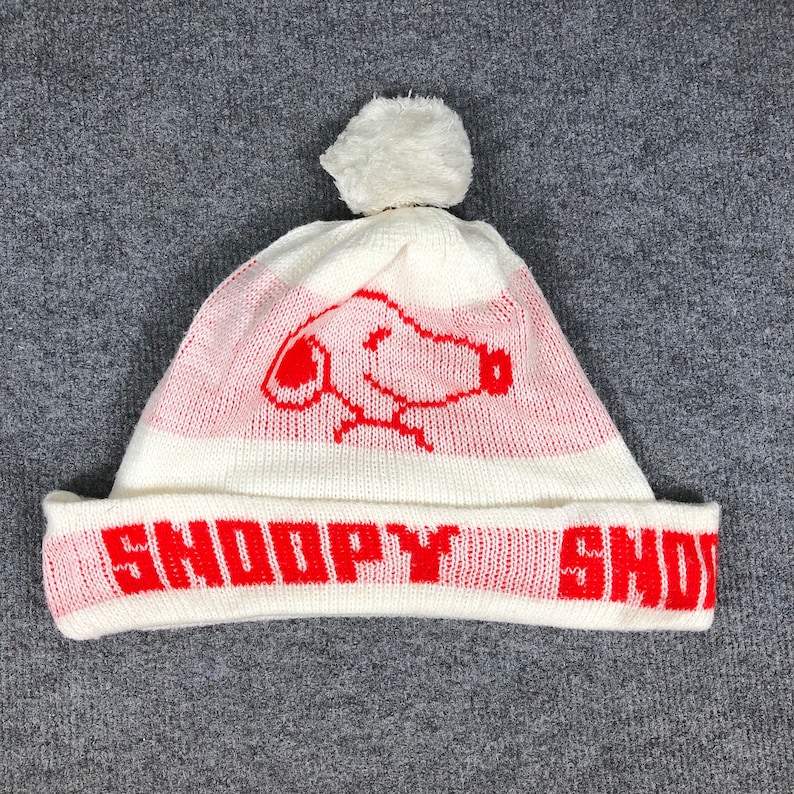Vintage Snoopy Beanie Snow Cap Hats Knitted Crochet Hats Beanie Knit Unisex No Pompom Hat Men ...