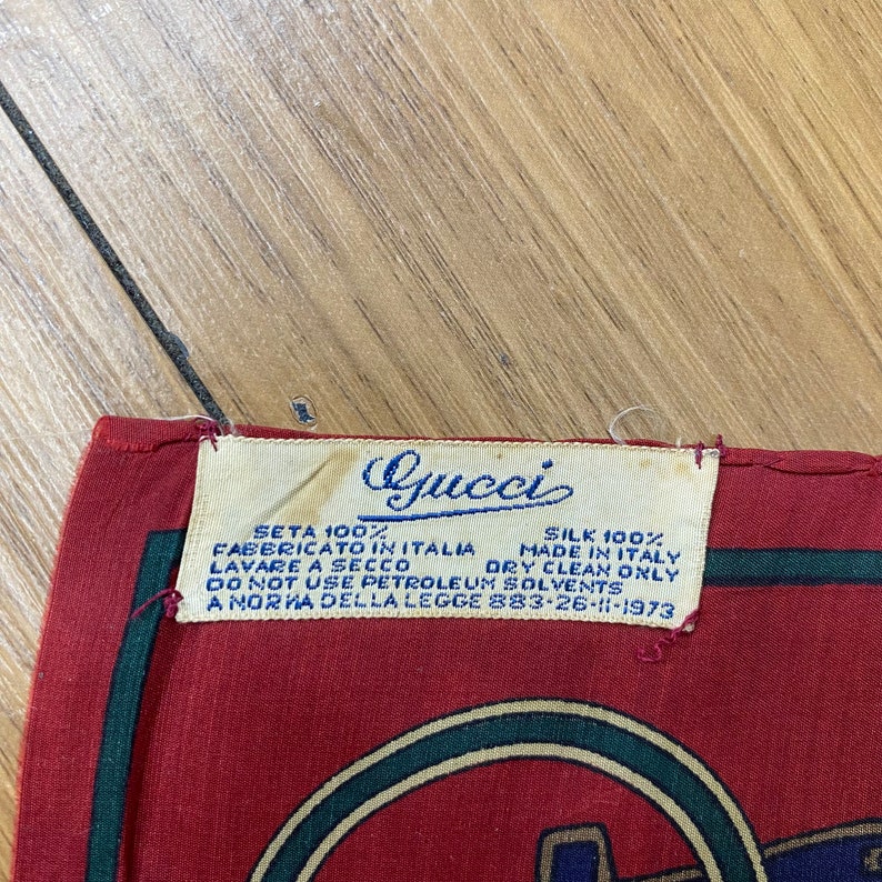 Rare 90s Vintage Gucci Silk Scarf – Red Luxurious Long Muffler ...