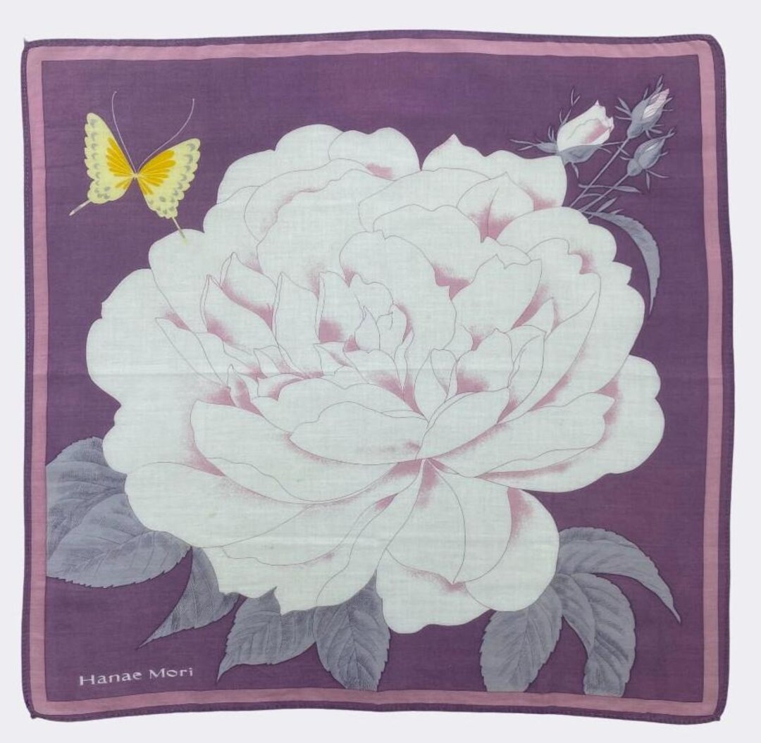 Vintage Hanae Mori Handkerchief - 90s Floral Japanese Designer Kerchief ...