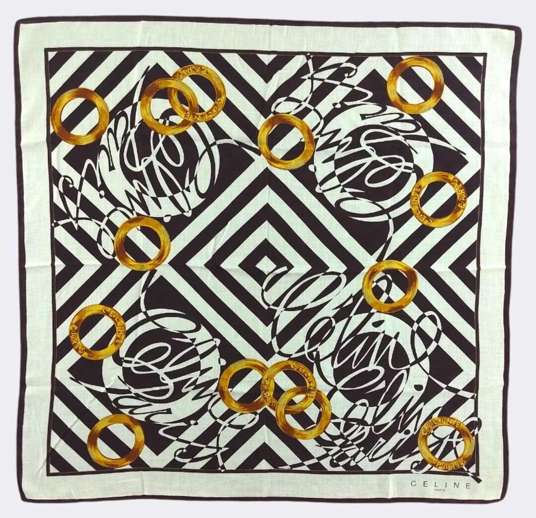 Rare 90s Celine Handkerchief Elegant Vintage Fashion Piece, Ideal for ...