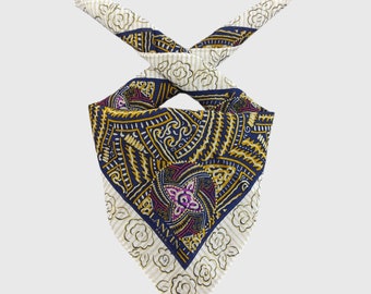 Vintage Lanvin Handkerchief 90s Floral Tartan Neckerchief, Multicolor ...