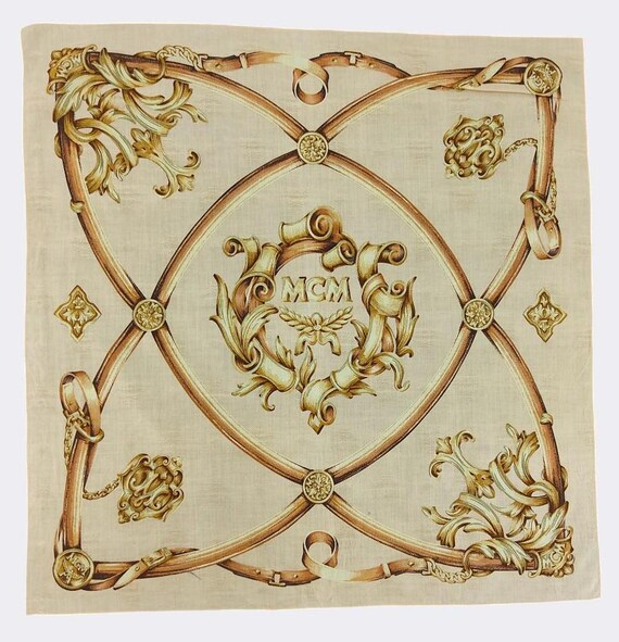 MCM Handkerchief 90s Vintage Tartan & Leopard Print, … - Gem