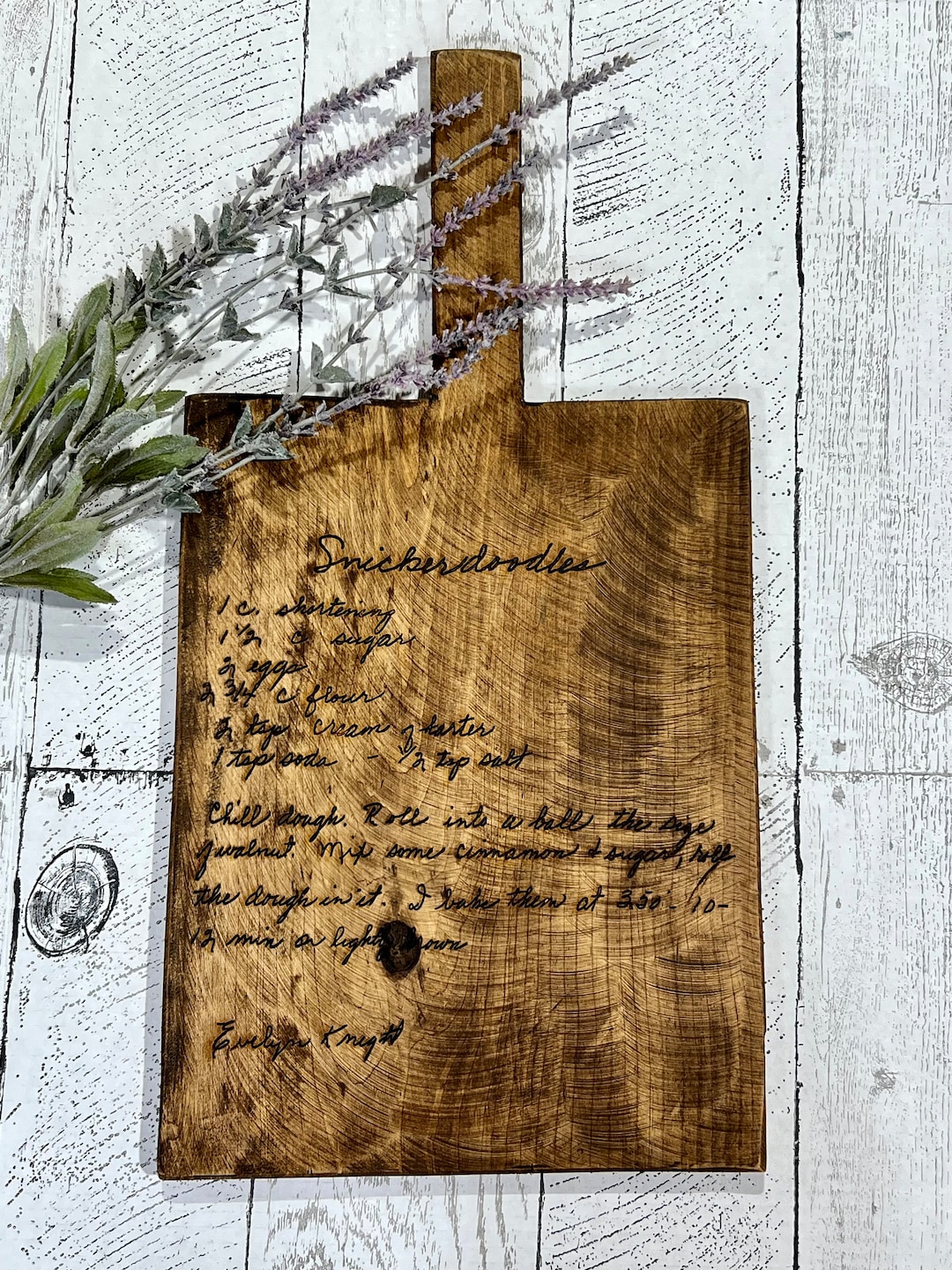 Personalized Bread Board With Laser Engraved Handwritten Recipe ...