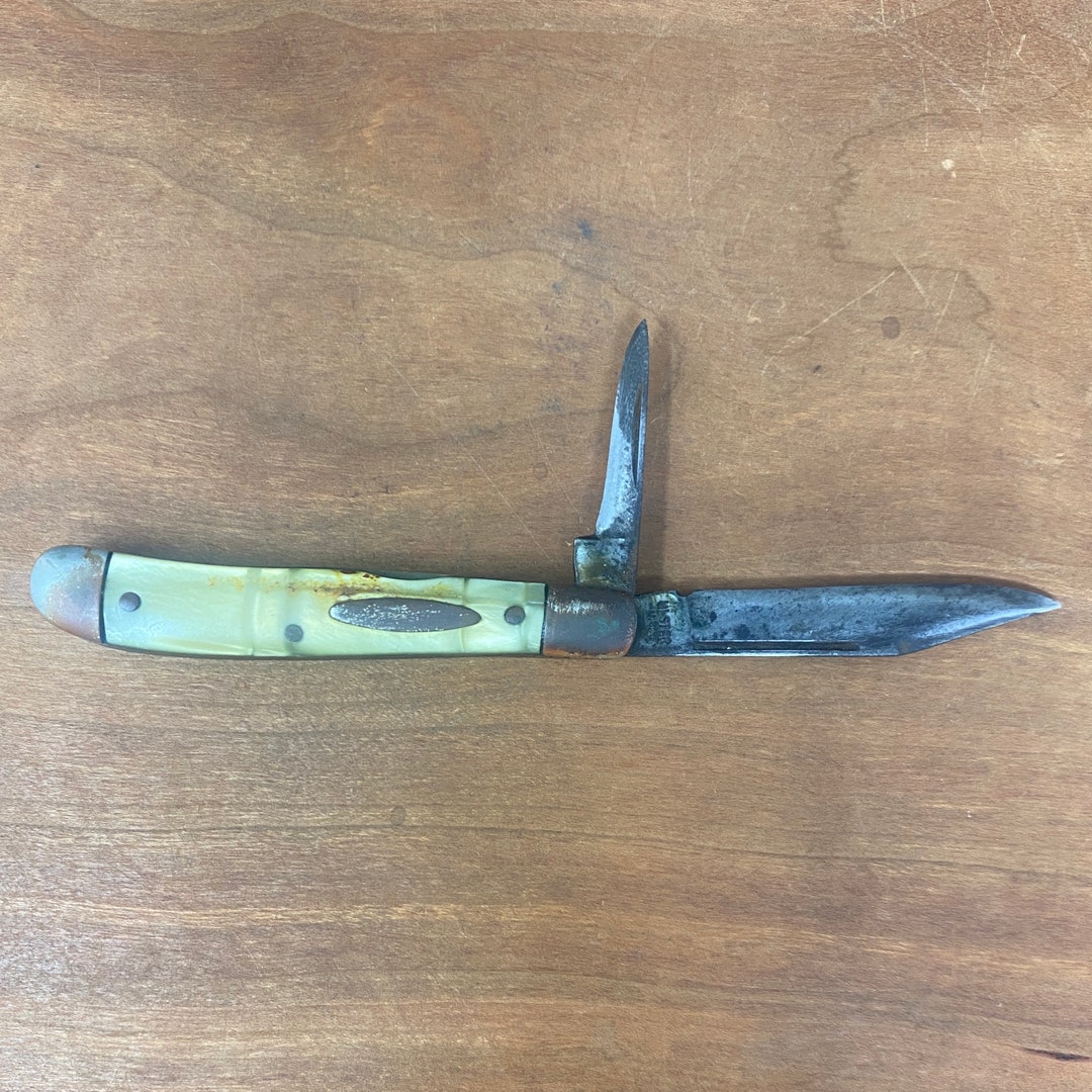 Vintage Pocket Knife, Ulster #183p, Pearl Handle Pocket Knife, 2 Blade ...
