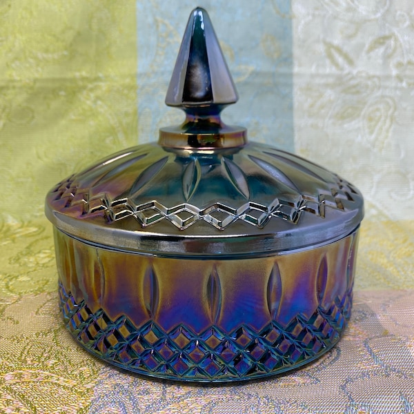 Blue Carnival Glass - Etsy