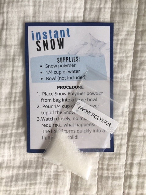 Instant Snow, STEM, Kids Science Kit, Fake Snow, Snow Polymer, DIY Kit ...