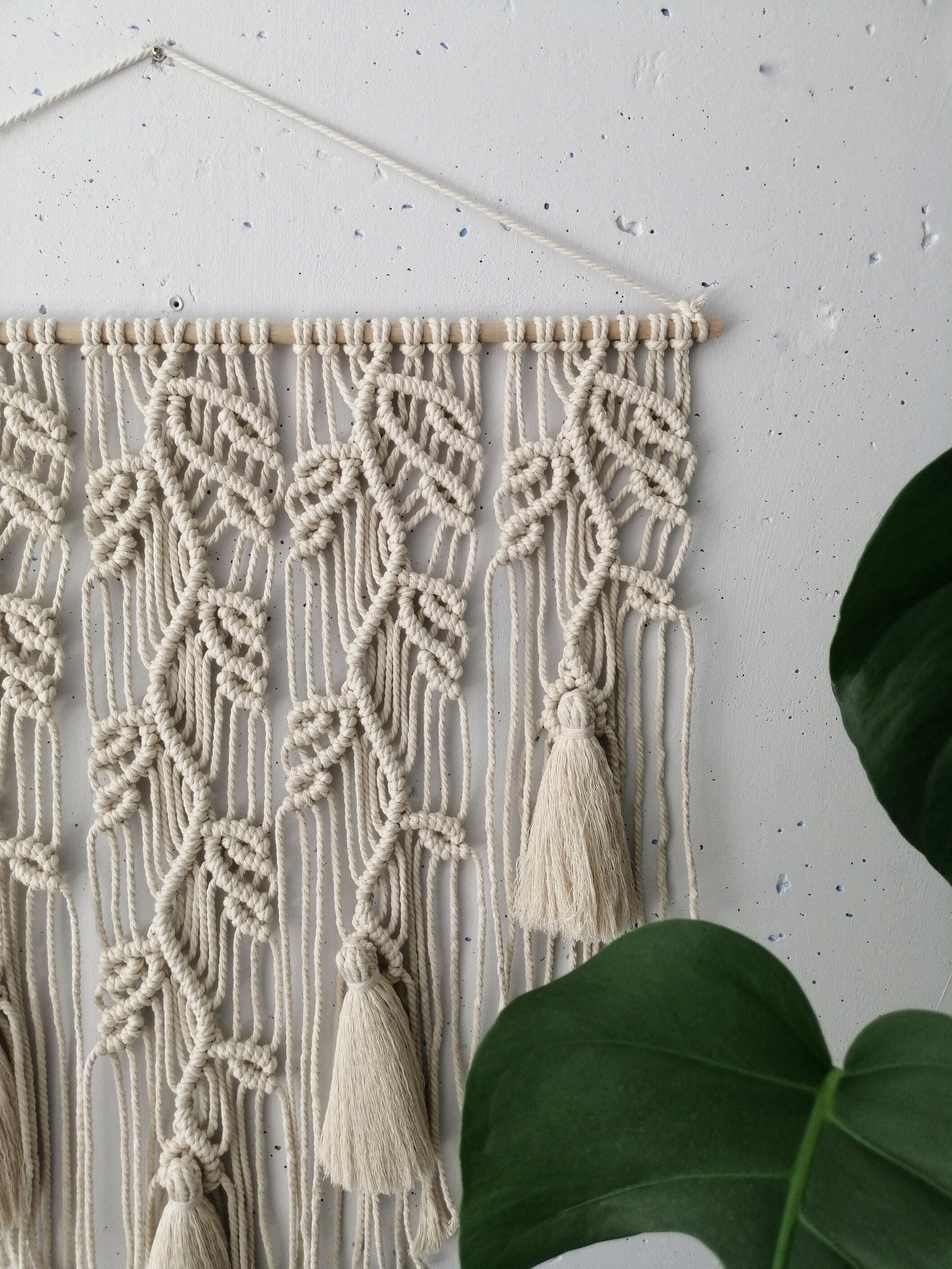 Beige Macrame Boho Handmade Macrame Large Macrame Wall Hanging Rope ...