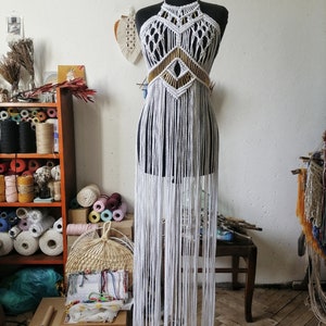 Macrame dress Boho hippie festival dress rope dress handmade | Etsy