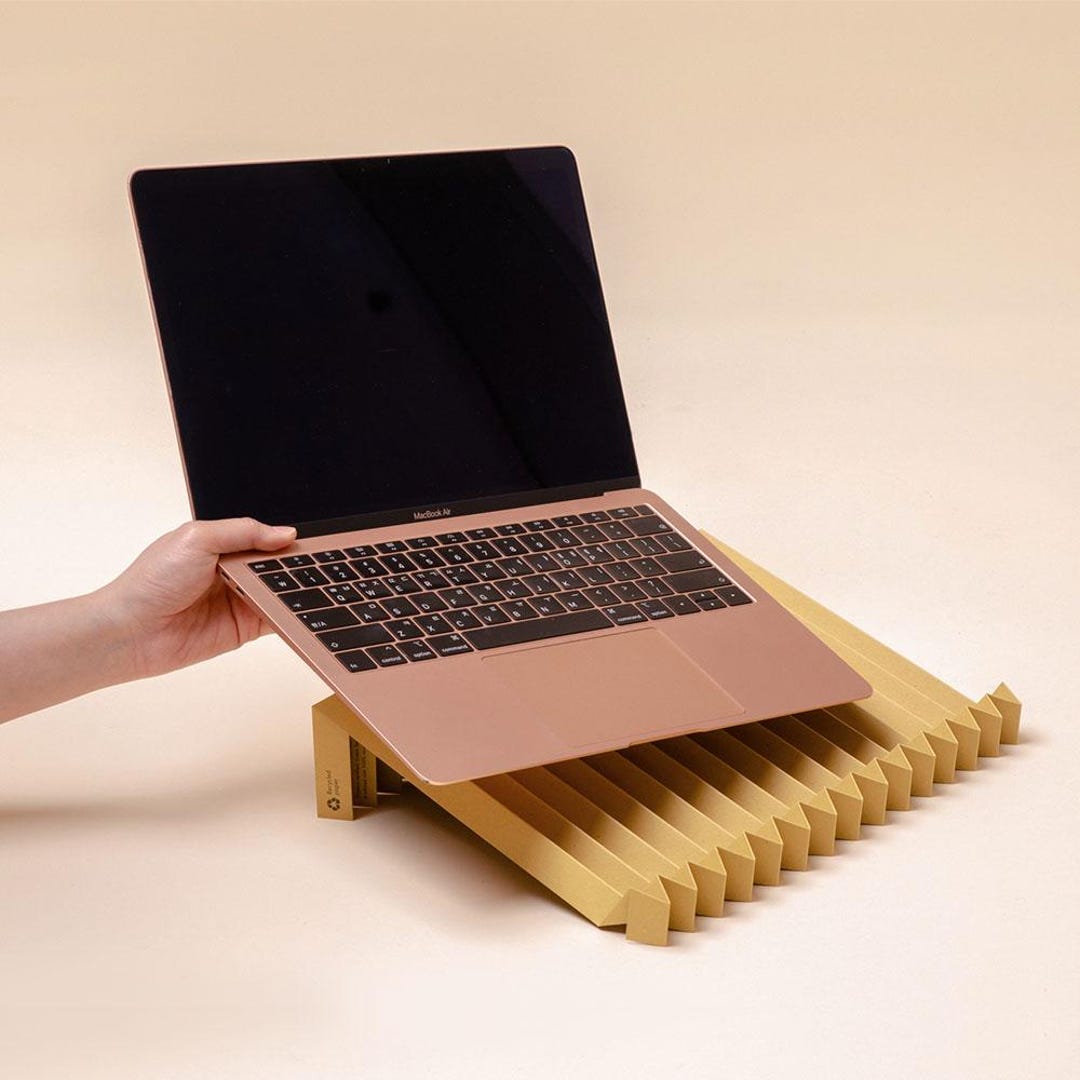 Sustainable Laptop Stand in Mustard, Made From Recycled Paper, Portable ...