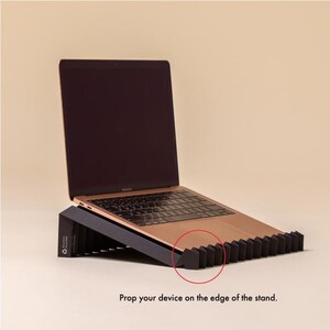 Lightweight Foldable Laptop Riser in Black, Made From Recycled Paper ...