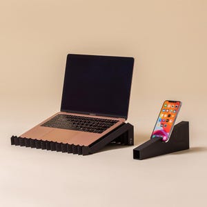 Lightweight Foldable Laptop Riser in Black, Made From Recycled Paper ...