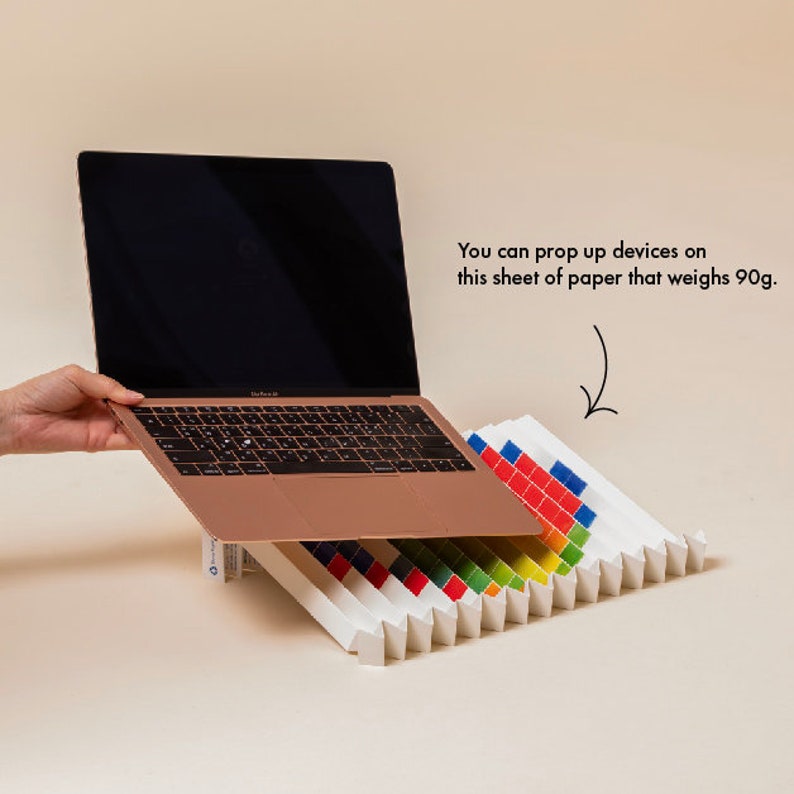 Stone Paper Laptop Stand: Eco-friendly, Waterproof, Rainbow Heart Art ...