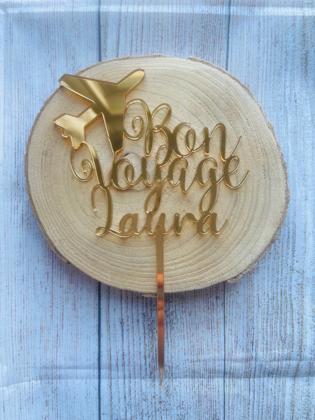 Bon Voyage Acrylic Cake Topper, Custom Acrylic Cake Topper, Travel, off ...