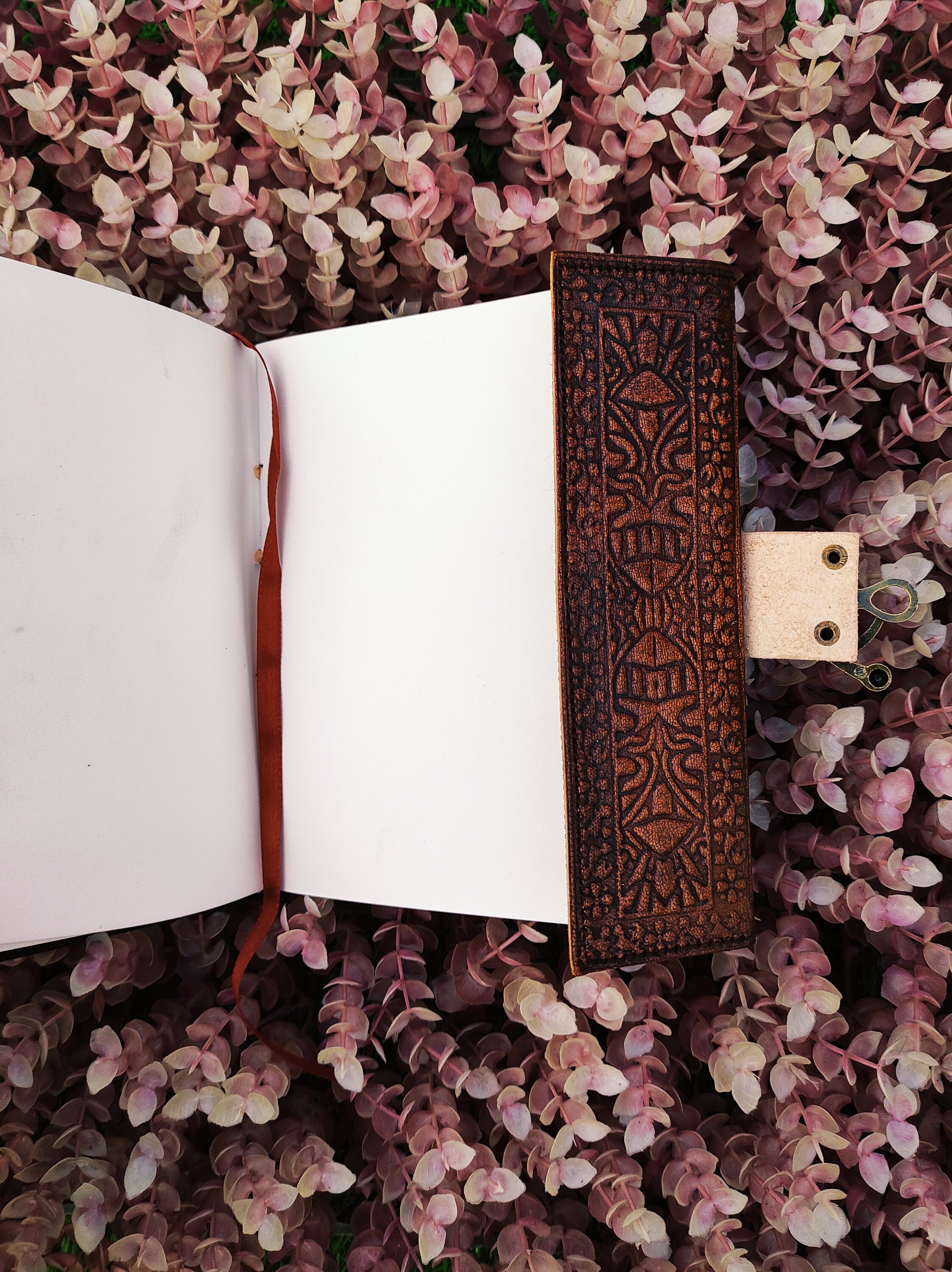 Handmade Leather Journal Leather Stone Diary Stone Embedded | Etsy