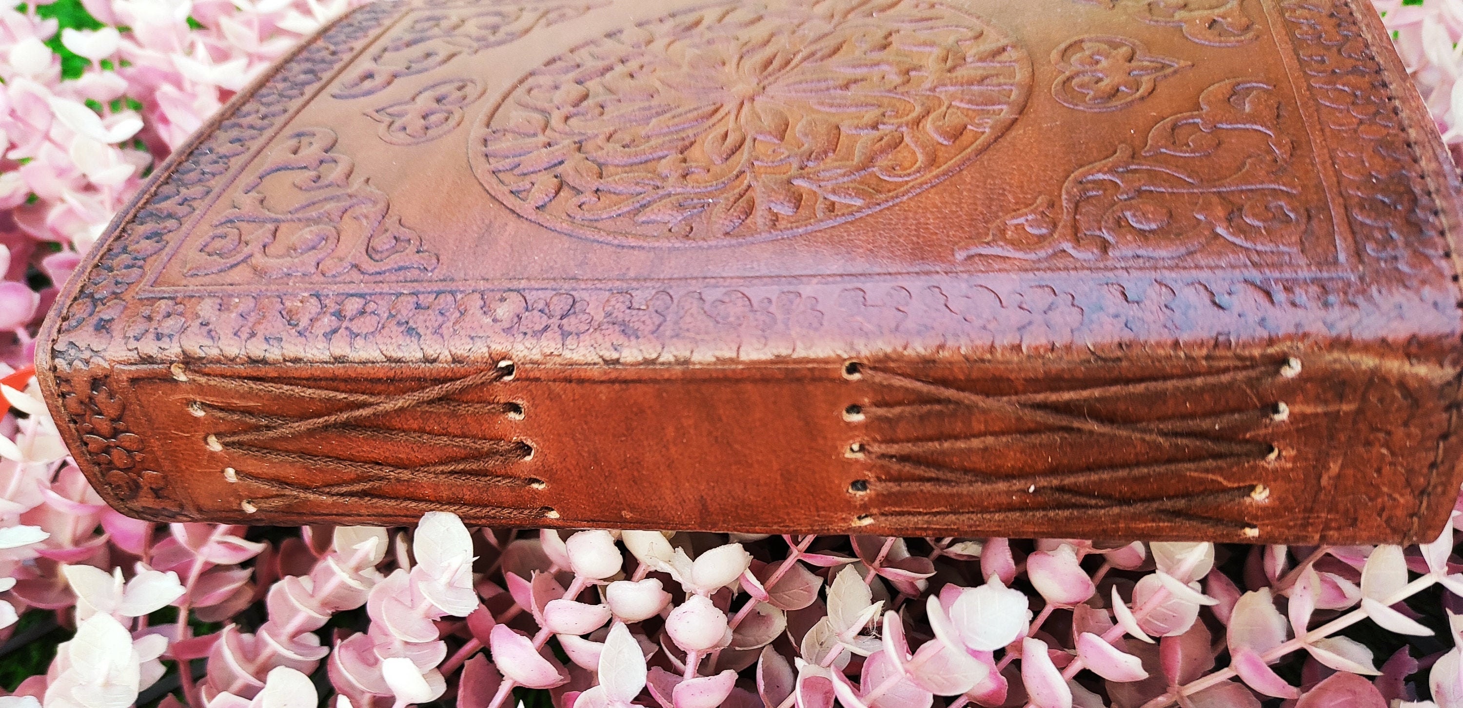 Handmade Leather Journal Leather Stone Diary Stone Embedded | Etsy