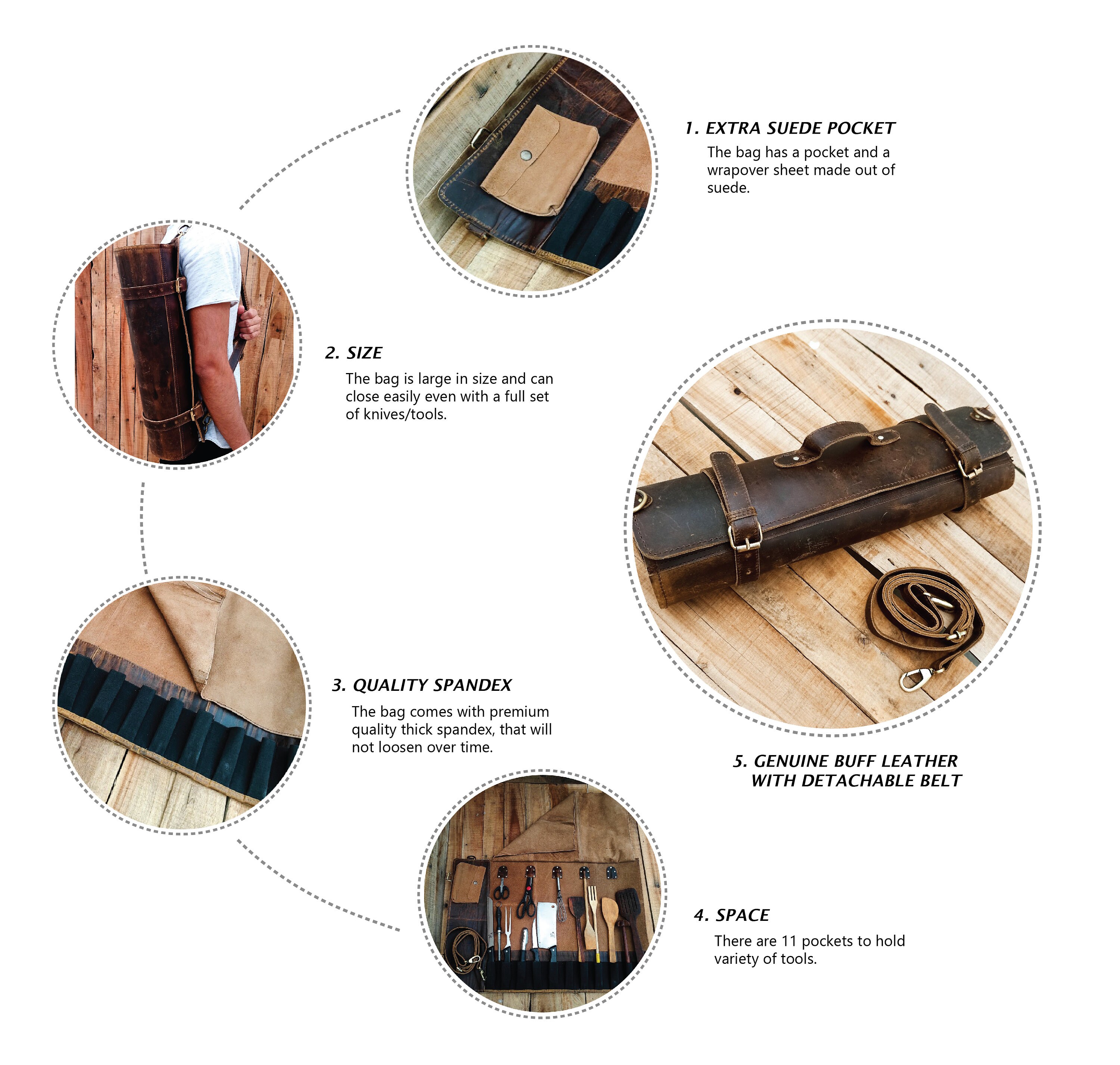 Personalised Leather Knife Roll Handmade Leather Chef Roll - Etsy