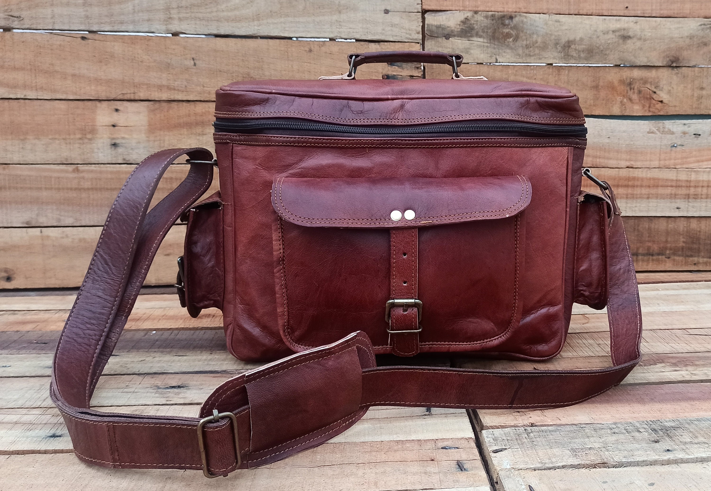 Leather DSLR Camera Bag Handmade Personalised Camera Bag Vintage ...