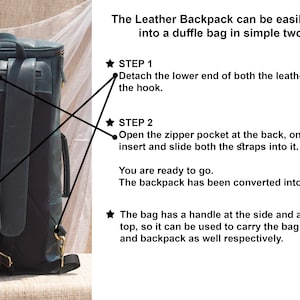 Leather Backpack Convertible Duffle Backpack Handmade Personalized Bag ...