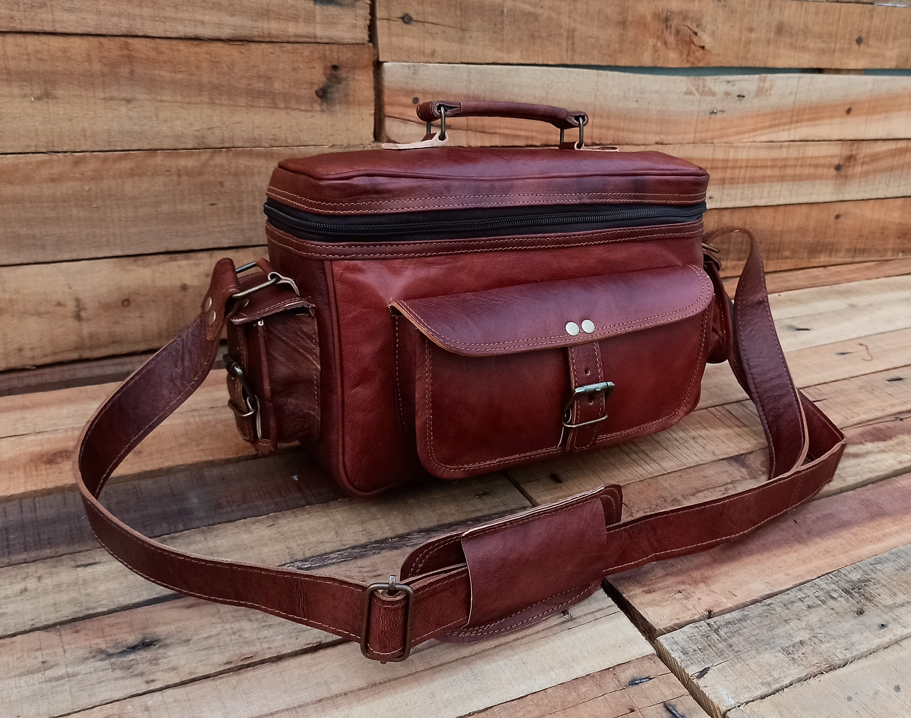 Leather DSLR Camera Bag Handmade Personalised Camera Bag Vintage ...