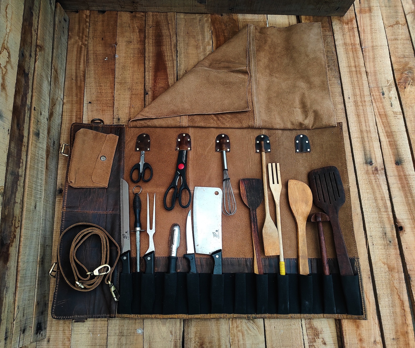 Personalised Leather Knife Roll Handmade Leather Chef Roll - Etsy