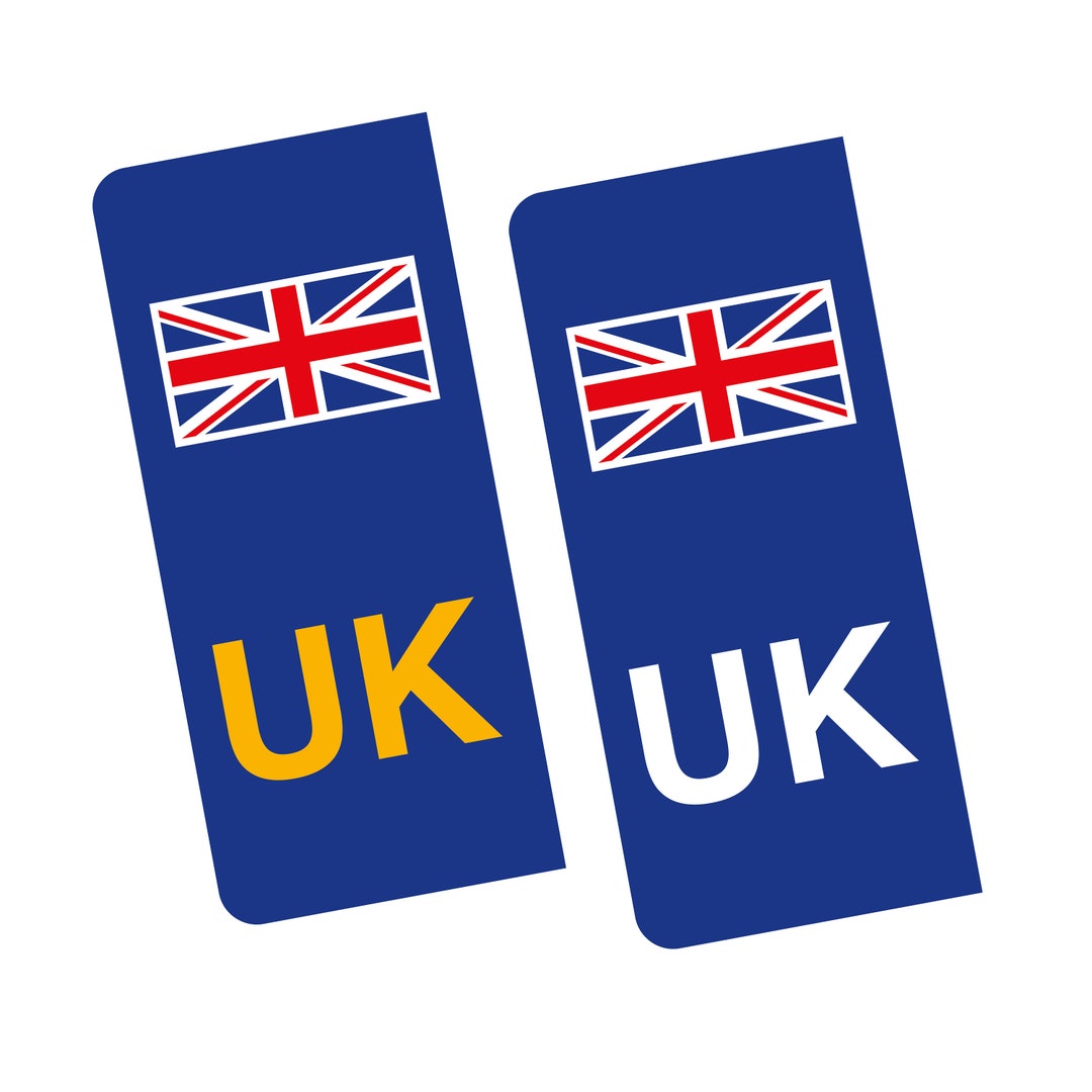 2 X UK Car Stickers - UK Flag Reg Plate Self-adhesive Vinyl for Car Van ...