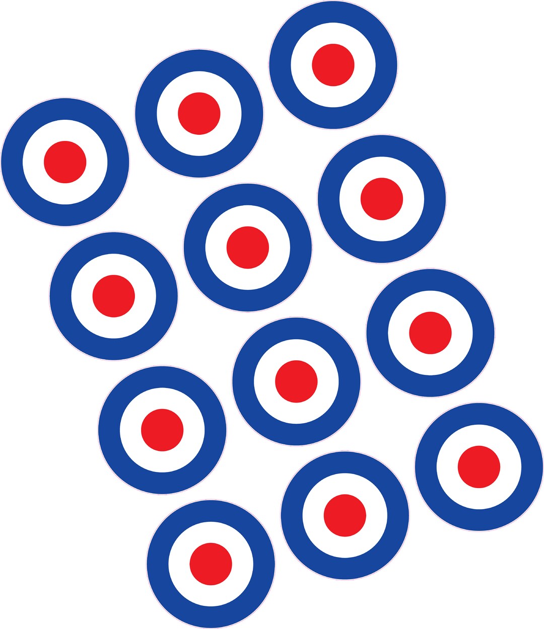 12x 1" Raf Roundel Roundel Vinyl Stickers Mod the Who Lambretta Vespa ...