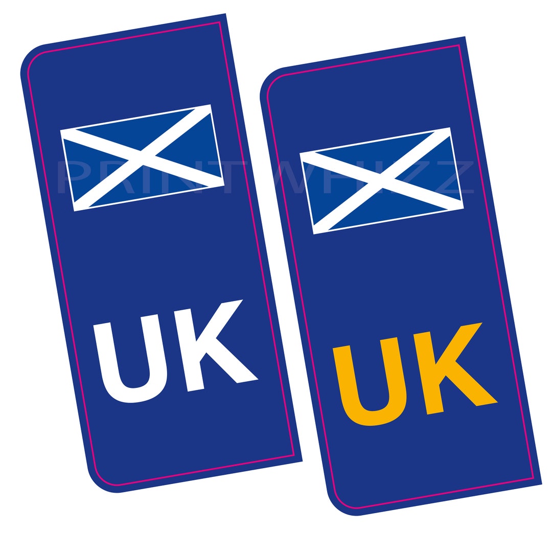 2 X Scotland Car Stickers - Scottish Flag Number Plate Reg Self ...