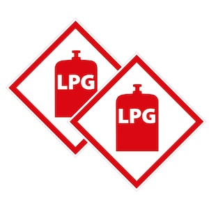 LPG Warning Sticker Campervan 2 off Gas Locker Box Label Caravan ...