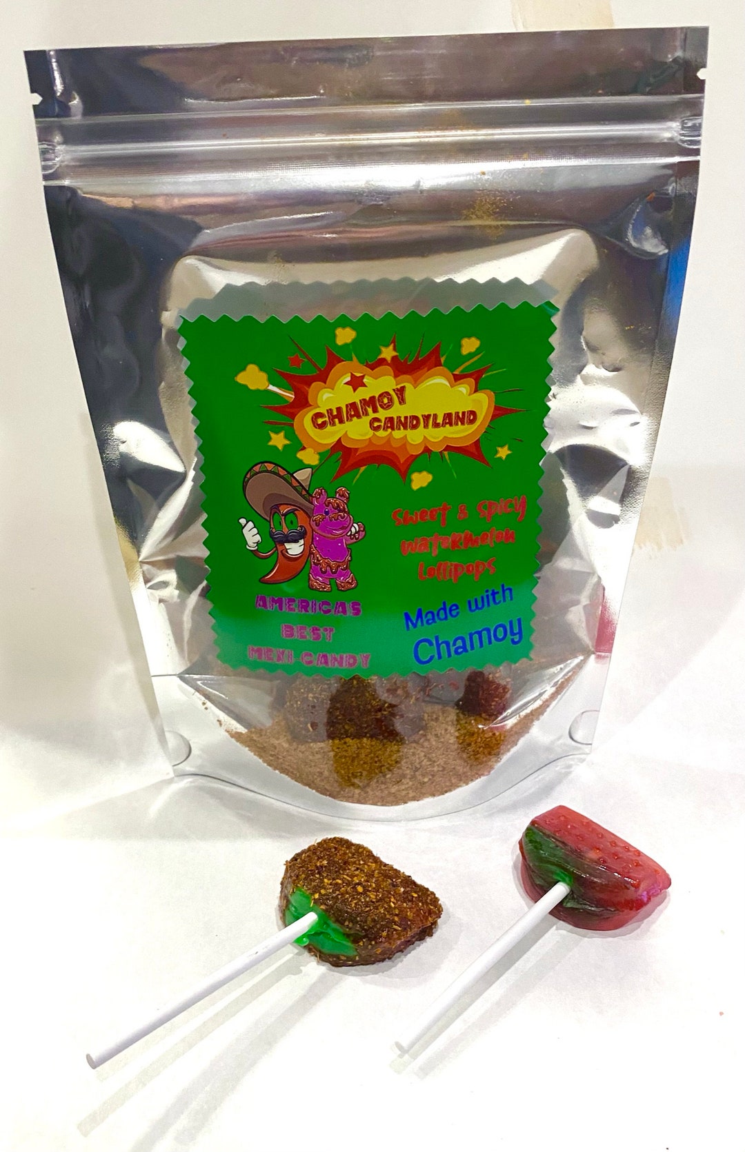Spicy Watermelon Lollipops Chamoy Candy Mexican Candy Picosito - Etsy