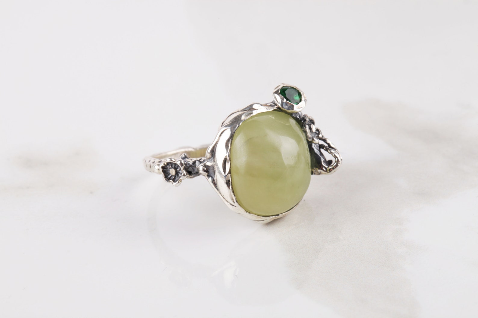 Jade Silver Ring 925 Silver Rings Natural Jade Stone Ring - Etsy