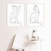 Printable Minimalist Playing Cat One Line Minimalist Art Print, Clip ...
