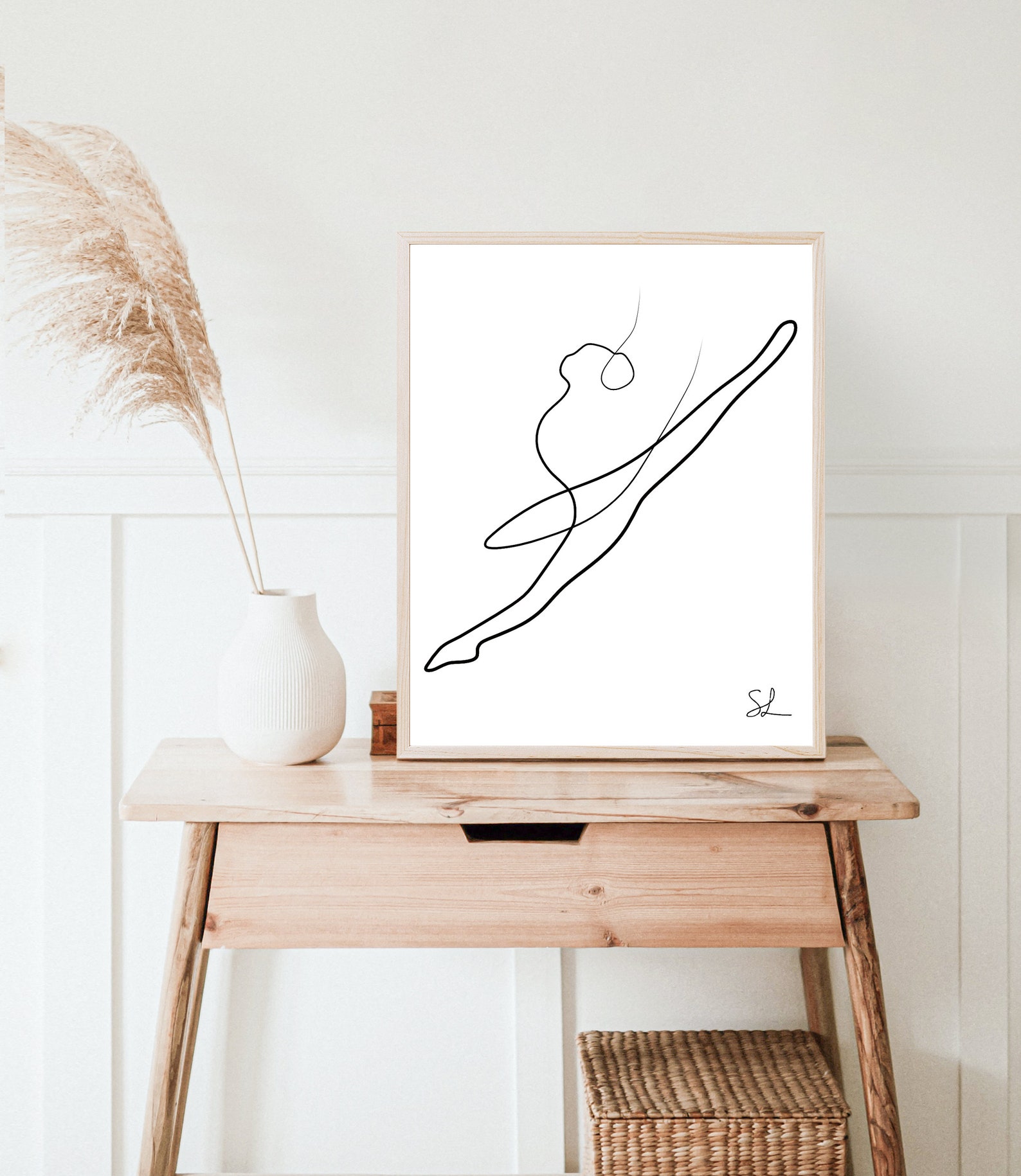 Ballet Dancer One Line Print / Art Gallery Wall Drawing Minimalist ...