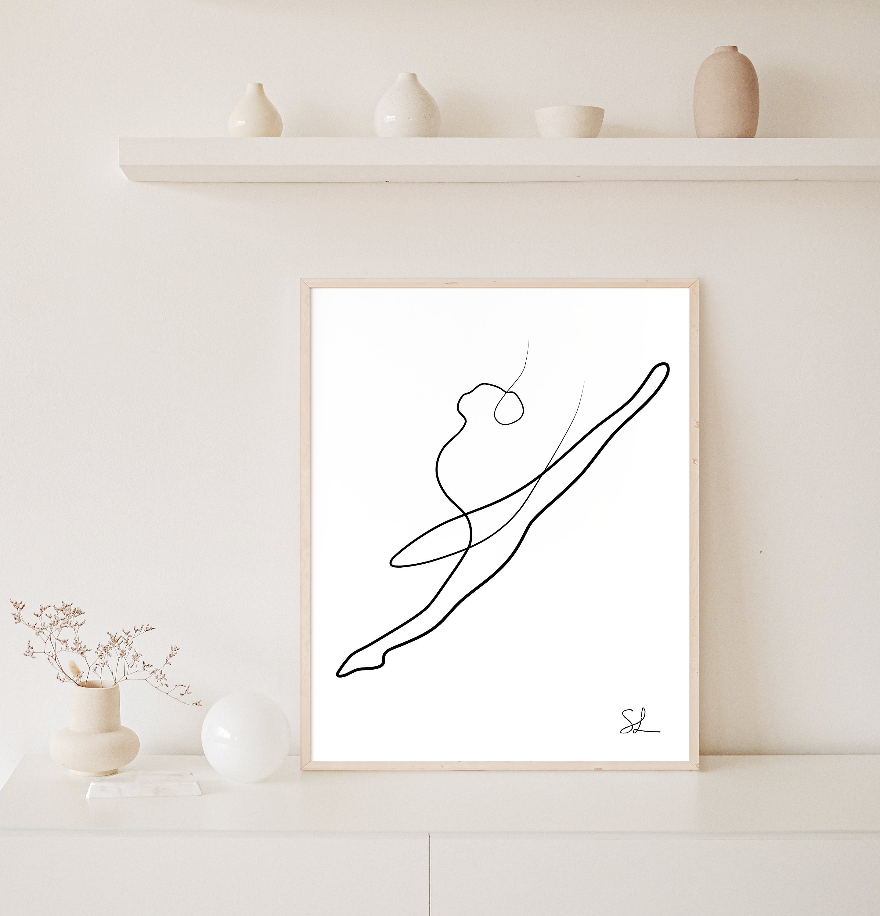 Ballet Dancer One Line Print / Art Gallery Wall Drawing - Etsy