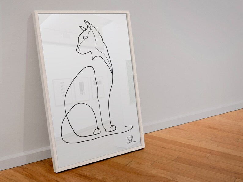 Set of Two Printable Cats Line Art Print Cat Drawing Poster | Etsy
