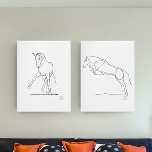 Set of Two Printable Horse Minimalist Wall Art, Equestrian Gift ...