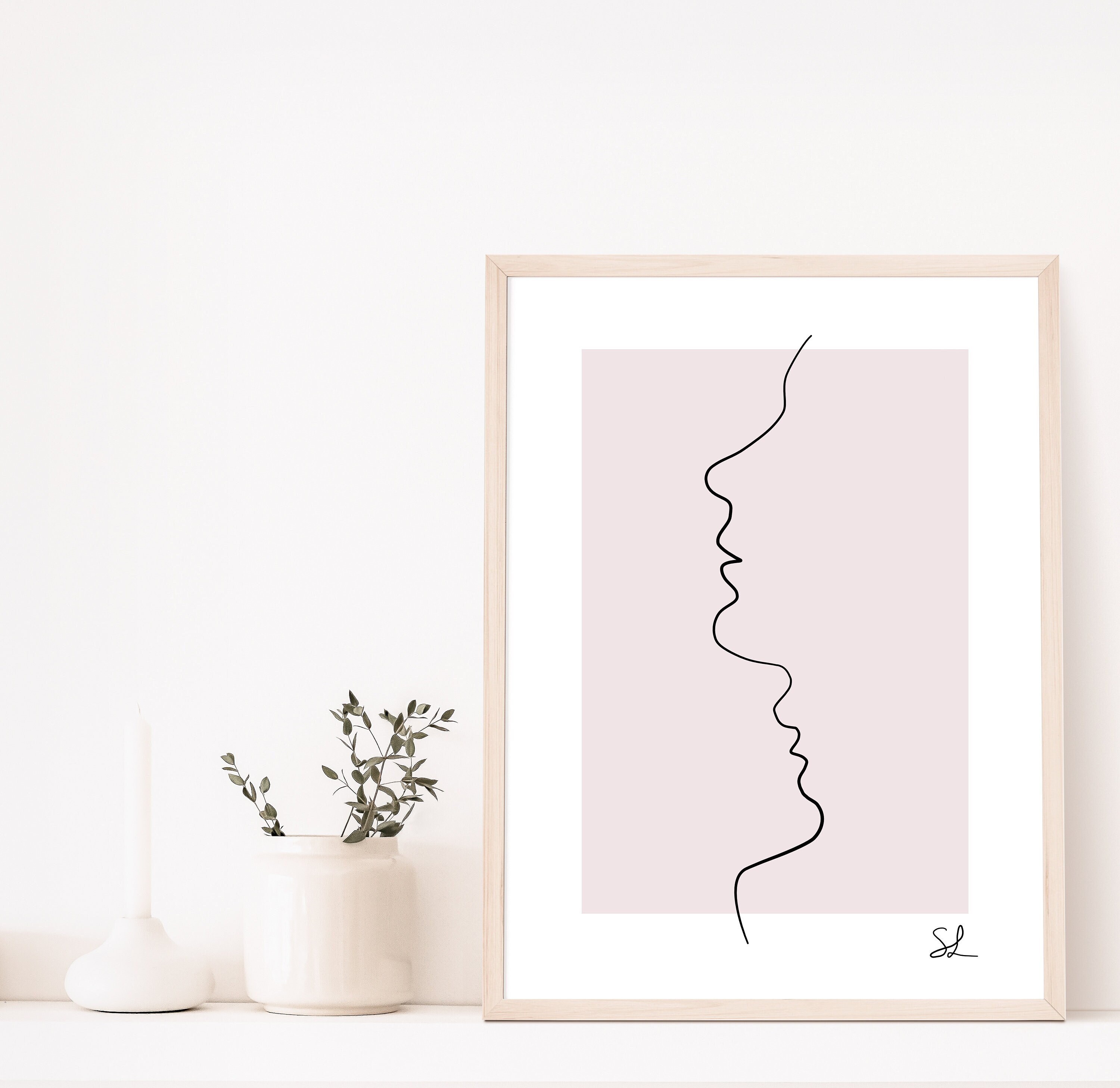 Printable Couple Line Art, One Line Drawing, Valentines Couples Gift ...
