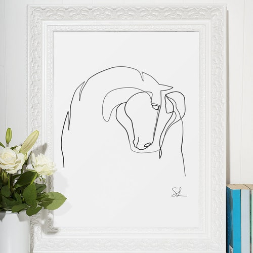 Printable Minimalist Jumping Horse Wall Art Equestrian Horse - Etsy