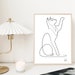 Printable Minimalist Playing Cat One Line Minimalist Art Print, Clip ...