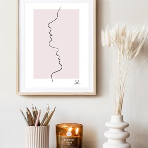 Printable Couple Line Art, One Line Drawing, Valentines Couples Gift ...