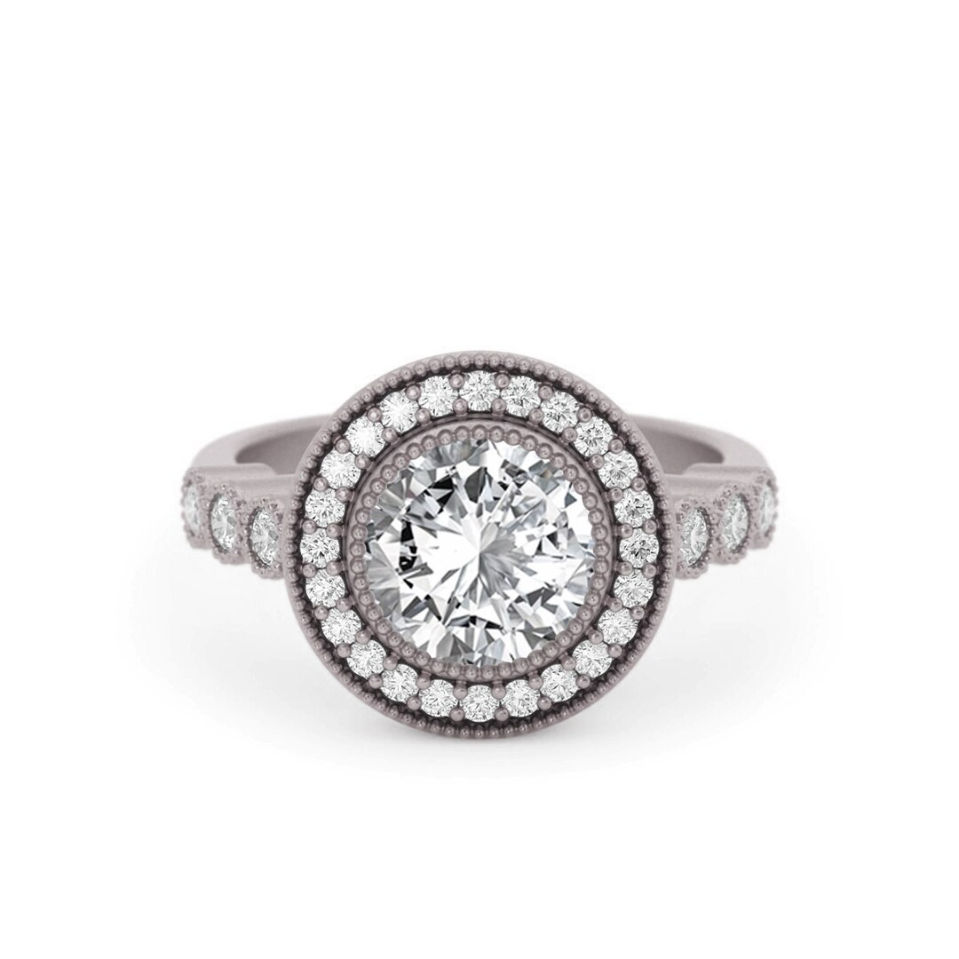 Lab Made Sapphire Engagement Ring Lab White Sapphire Wedding - Etsy