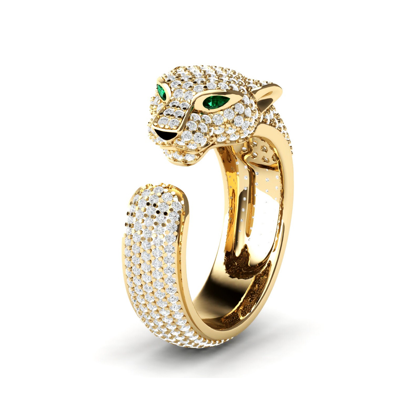 Panther Ring Gold Panther Ring Diamond Rose Gold Panther - Etsy