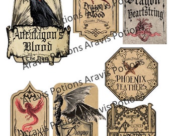 Labels, Decorative Labels for Bottles Potion Stickers Scrapbooking ...