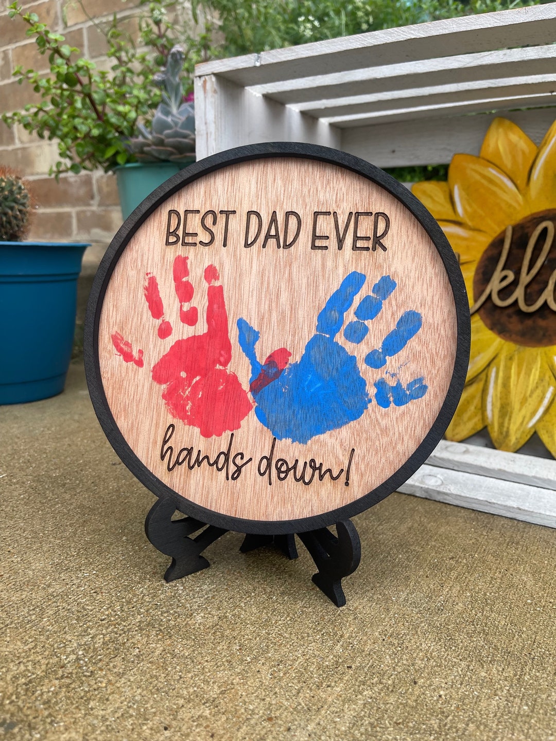 Fathers Day Handprint Sign - Etsy